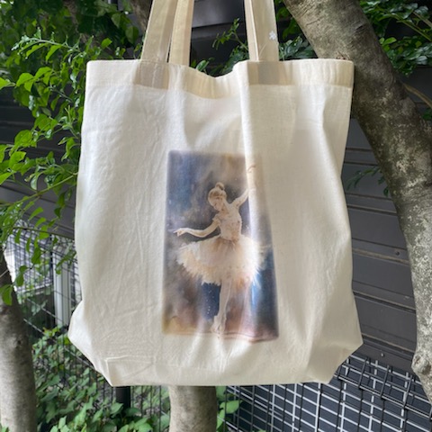 バレエ バッグ トート エコバッグ トートバッグ コットン バレリーナイラスト バレエ柄 バレリーナ柄 誕生日 バレエ発表会 ギフト 贈り物 プチギフト クリスマス